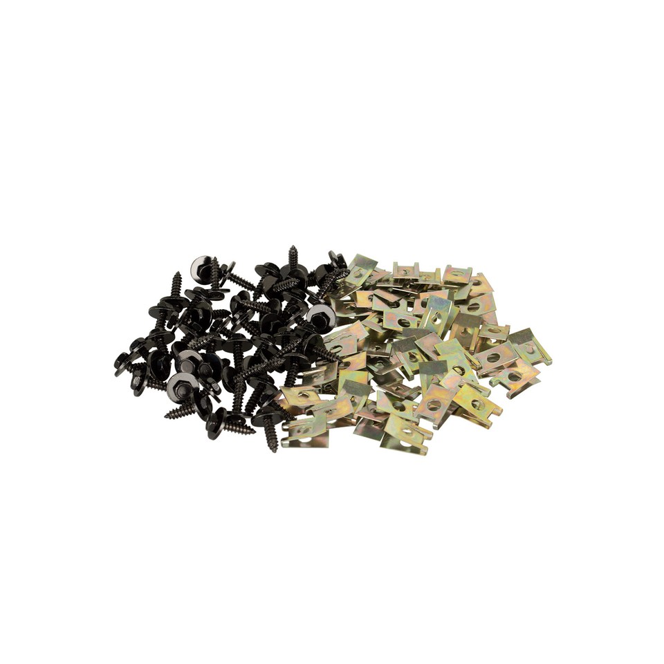 100Pcs Metal Car Screw Body Fender Bumper Retainer U Nut Clips Gasket ...