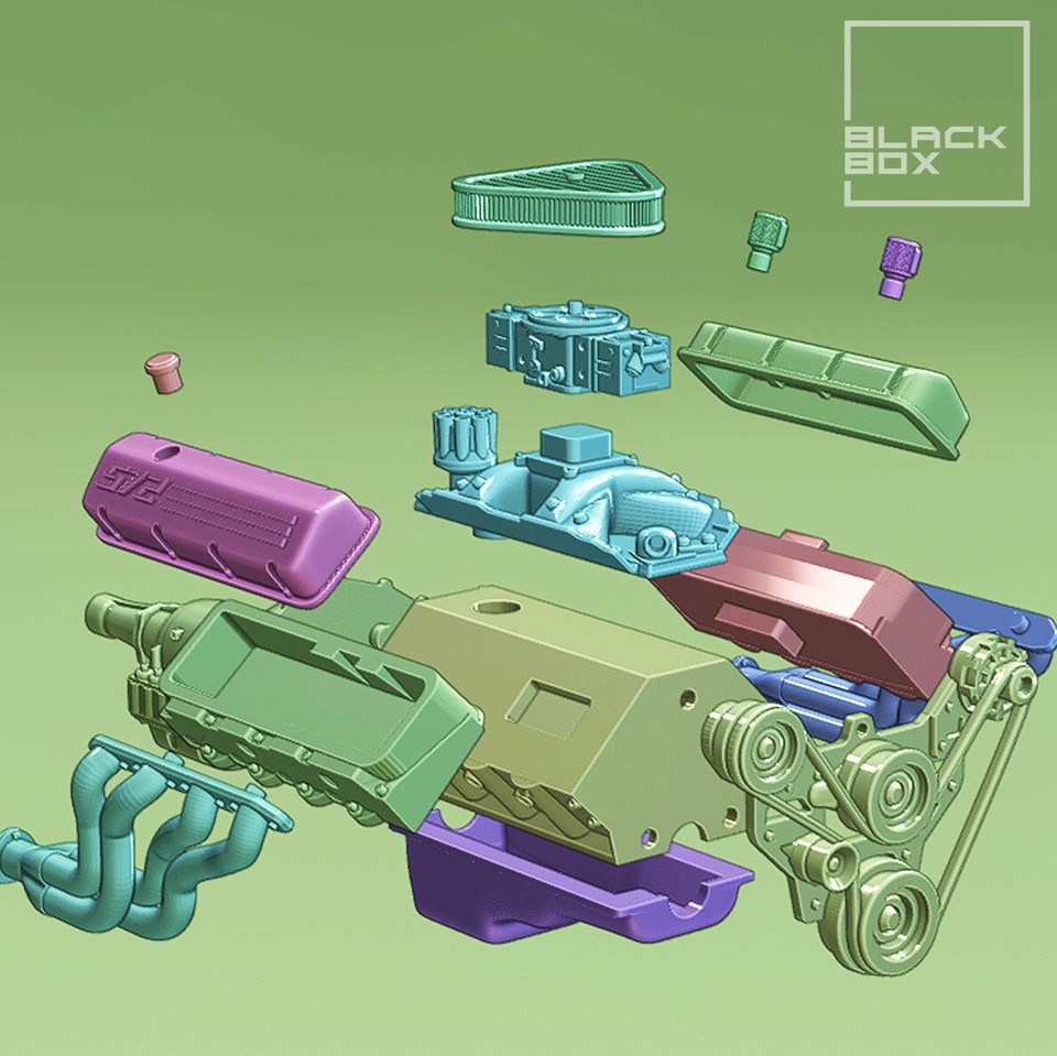 572 ENGINE 1-24th for model kits and diecast 3D printed resin model kit ...