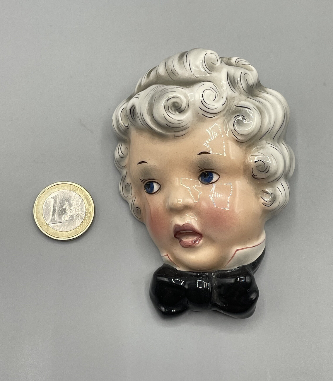 Seltene Keramik Wandmaske Gesicht Figur Thomasch Austria Alt Antik Kopf ...