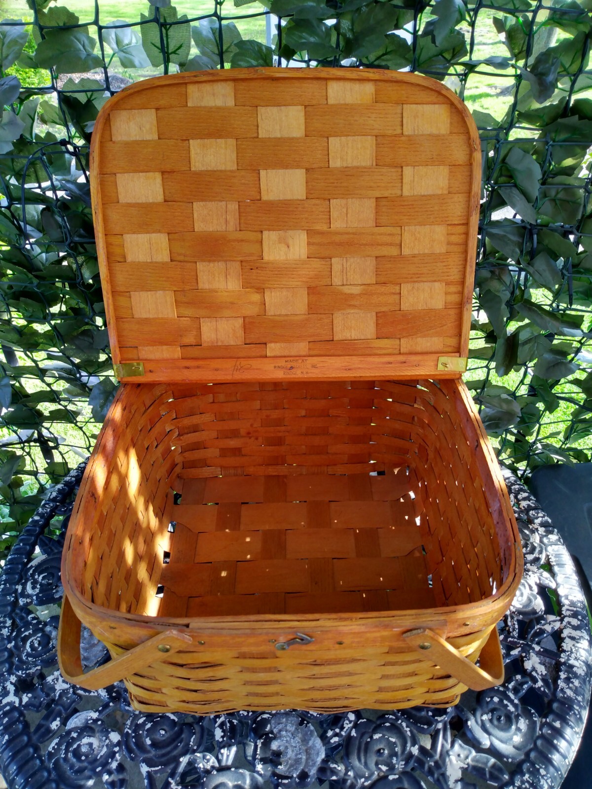 Vintage Rindge Pie Basket Hinge Lid Swivel Handles Mushroom Design New ...