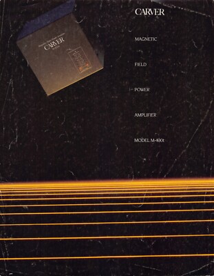 🟢CARVER Model M-400t Magnetic Field Power Amplifier Pamphlet Product ...