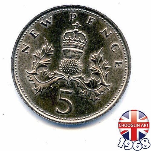 A BRITISH 1968 ELIZABETH II FIVE PENCE 5p coin, 56 Years Old! | eBay