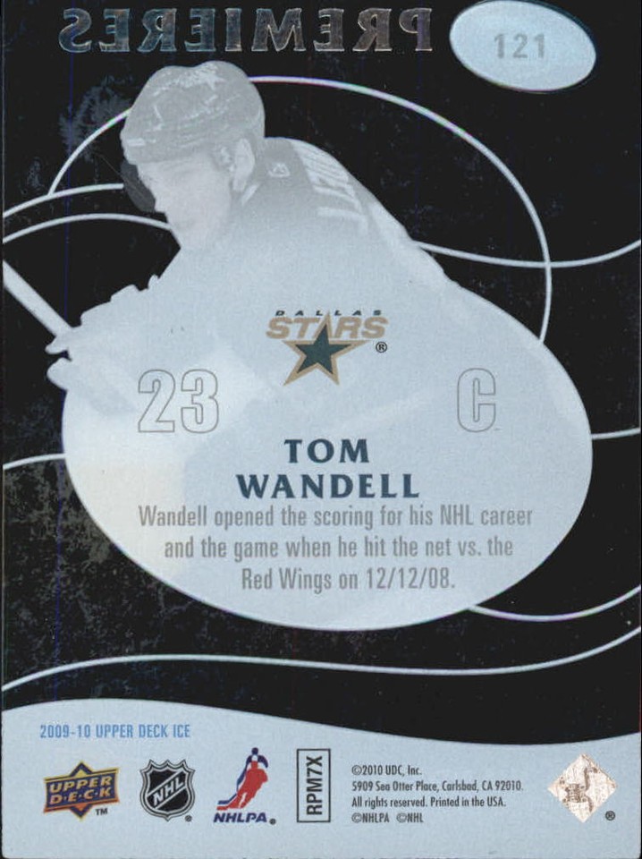 2009-10 Upper Deck Ice #121 Tom Wandell RC /1999 Card | eBay