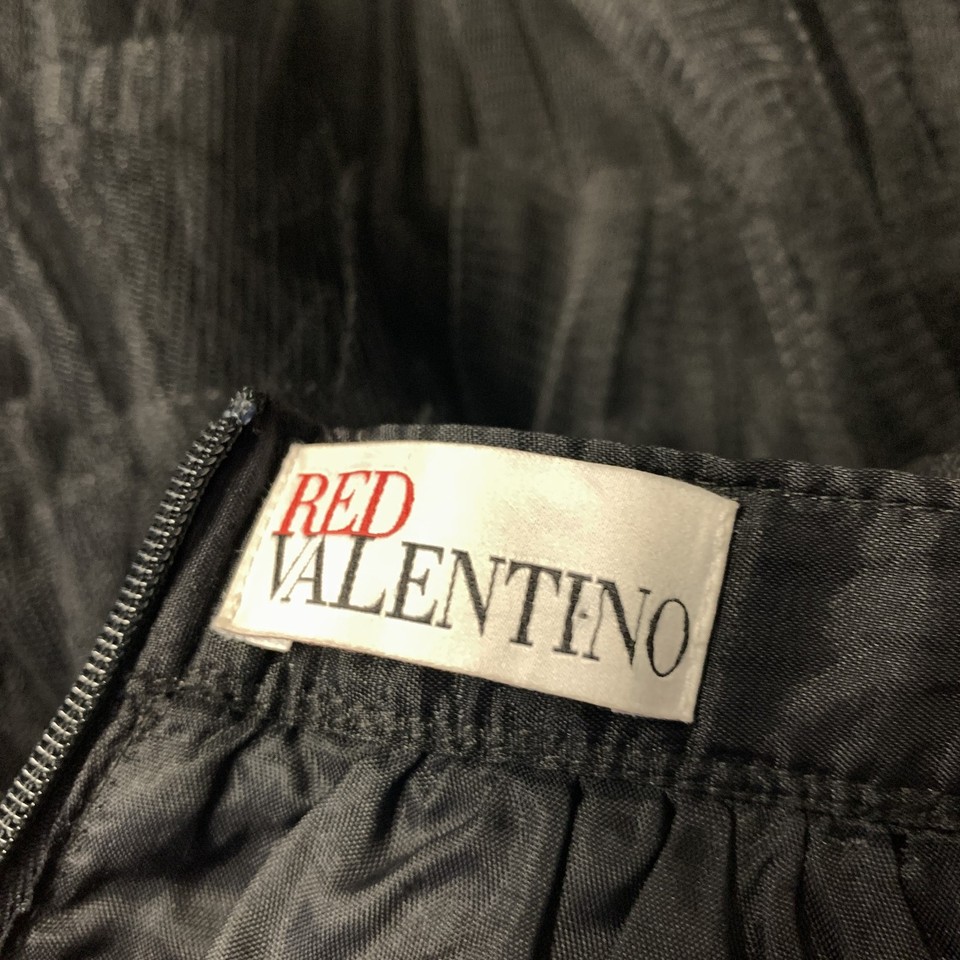 RED VALENTINO Size 2 Black Polyester Tiered Knee Length Skirt | eBay