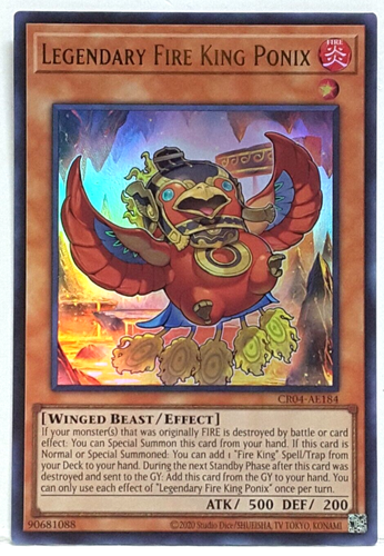 Yugioh Asian-English Legendary Fire King Ponix CR04-AE184 Ultra Rare ...