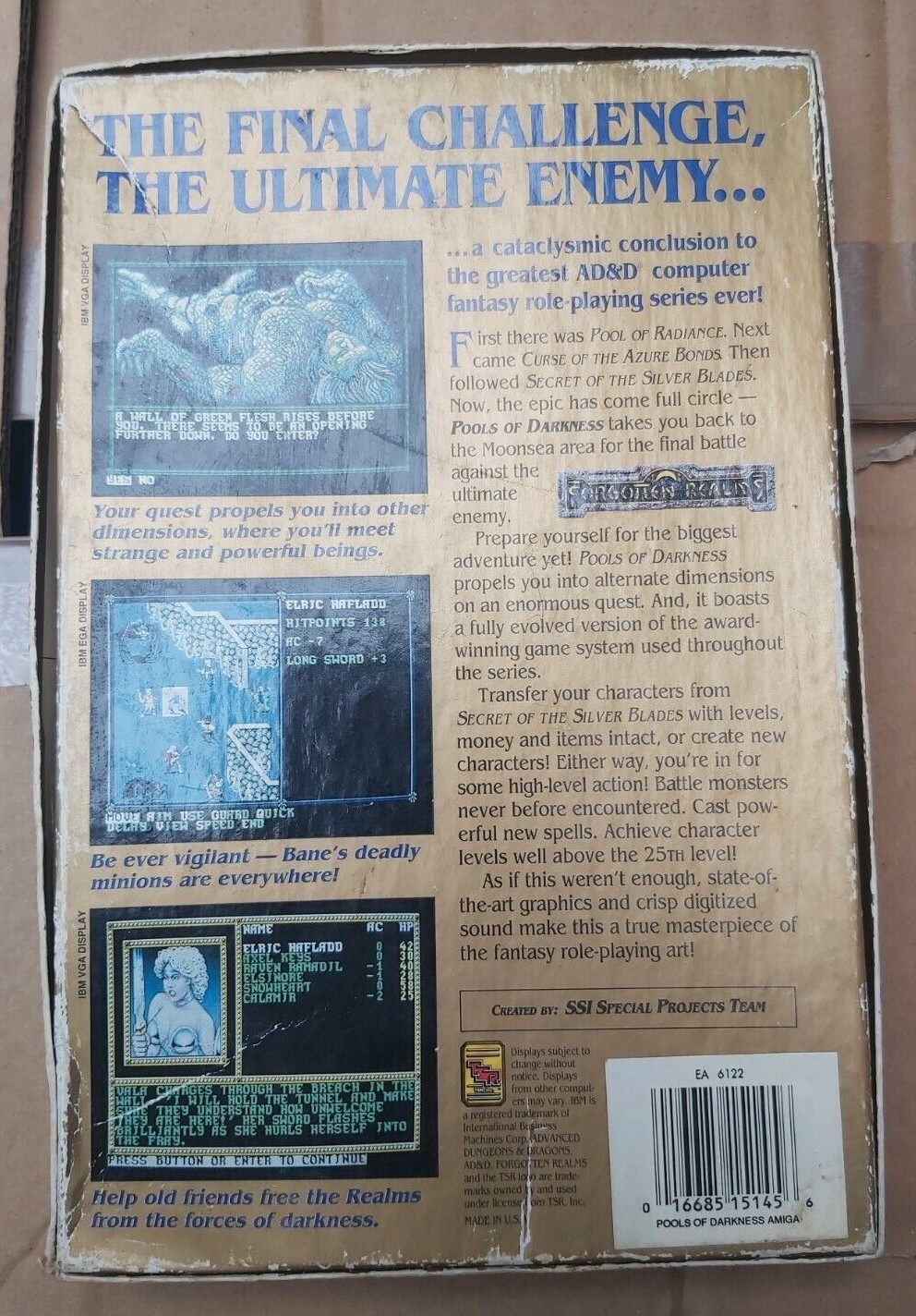 Advanced Dungeons & Dragons - Pools of Darkness Game Commodore Amiga ...