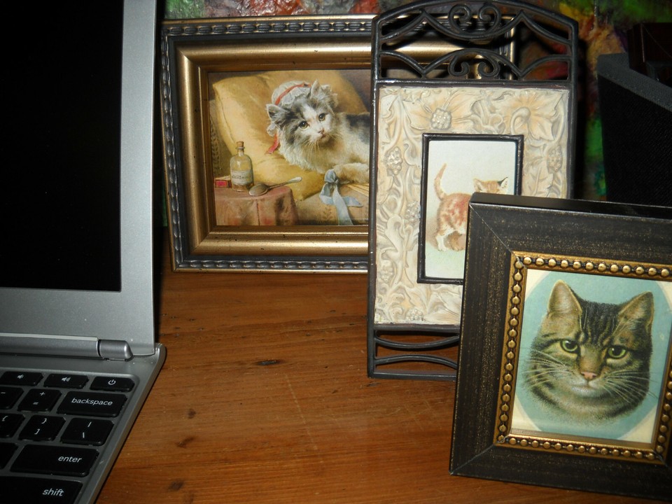 COLLIE DOG PROFILE 4 X 6 brown WOOD frame animal picture Victorian ...