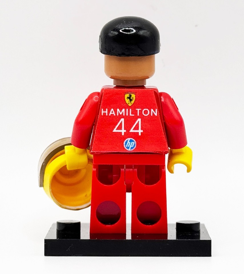 LEGO F1 Formula 1 Minifigure Racing Driver - Lewis Hamilton at Ferrari ...