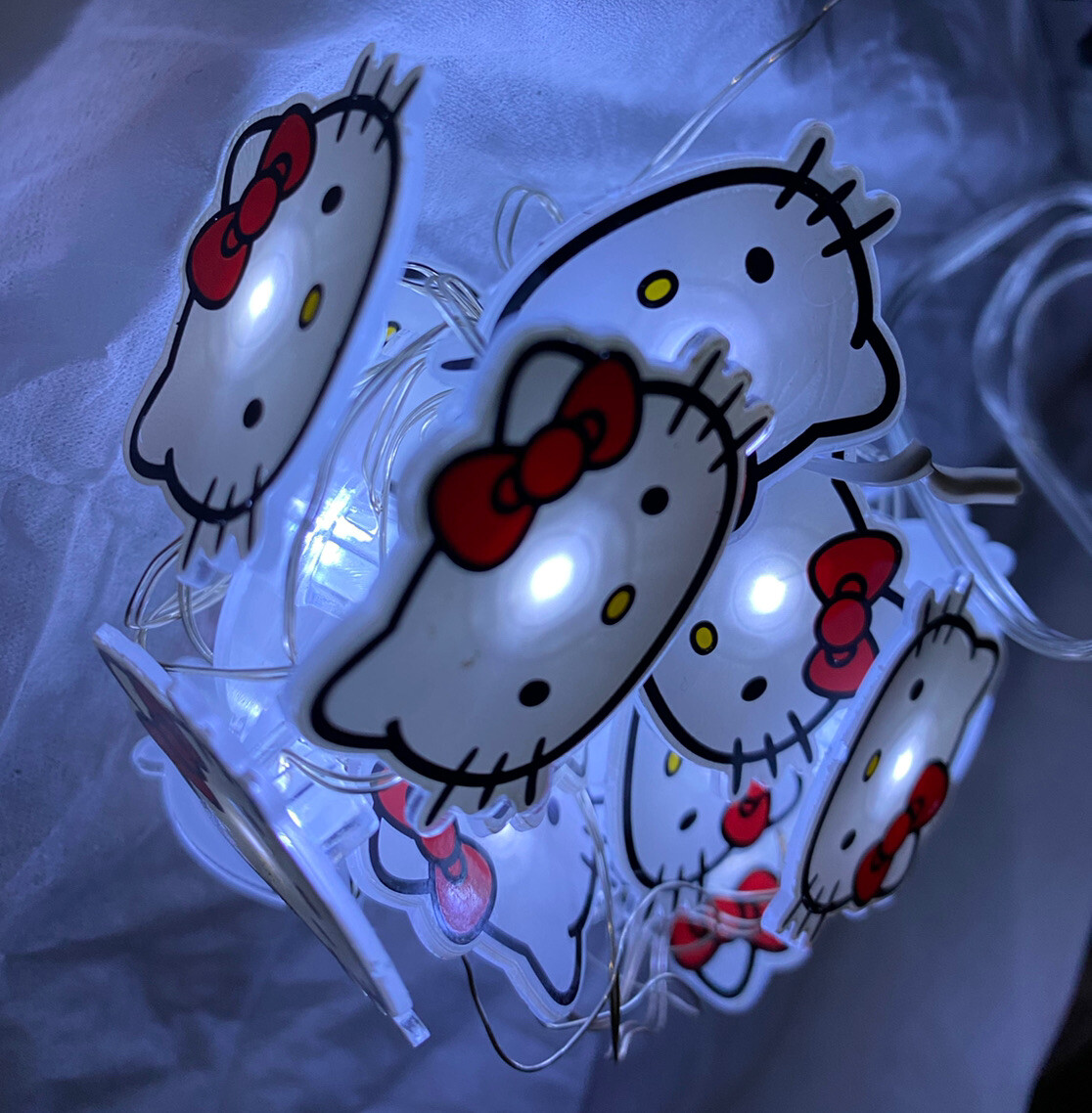 Hello Kitty String Lights Adler Red Bow LED Mini 20/8.4’Timer Kawaii ...