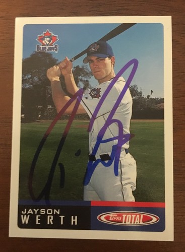 JAYSON WERTH 2002 TOPPS TOTAL AUTOGRAPHED SIGNED AUTO BASEBALL CARD 920 ...
