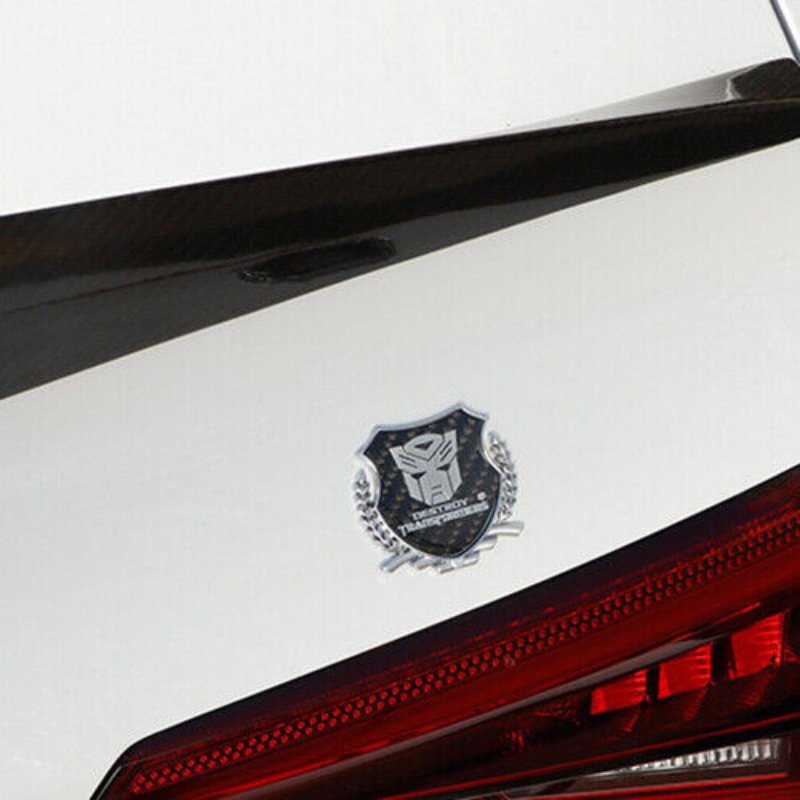 2x Silver Fender Transformers Autobot Badge Logo Rear Trunk Lid Emblem ...