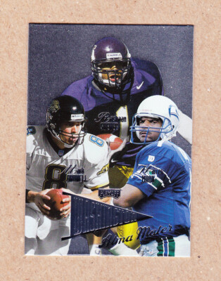 Warren Moon,Mark Brunell,Rashaan Shehee 1998 Playoff Alma Mater card #9 ...