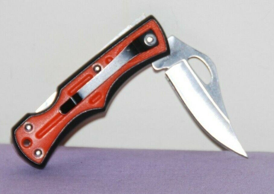 VTG Stihl Stone River Single Plain Blade Lockback Orange Pocket Knife ...