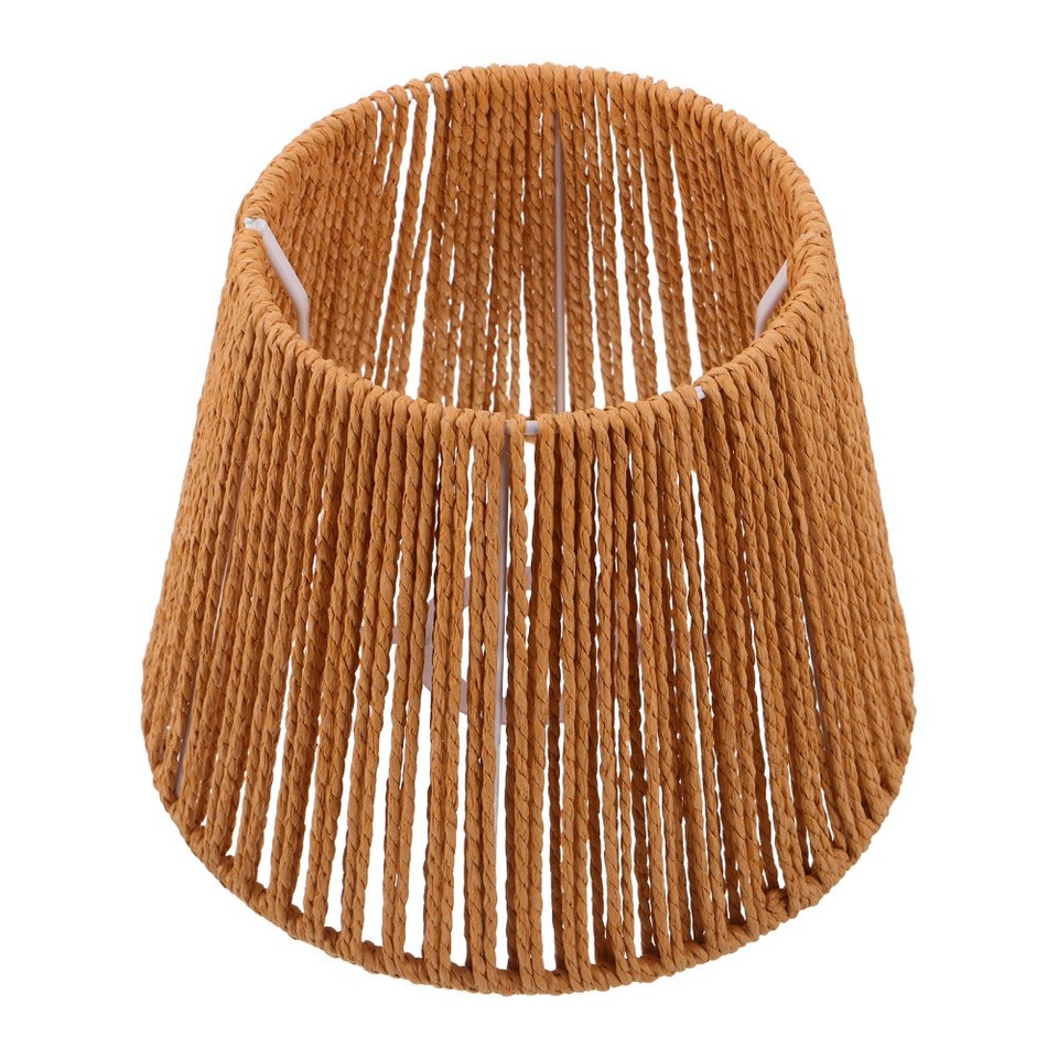 Rustic Pendant Lampshade - Bohemian Style Hand-Woven Rope Light Cover ...