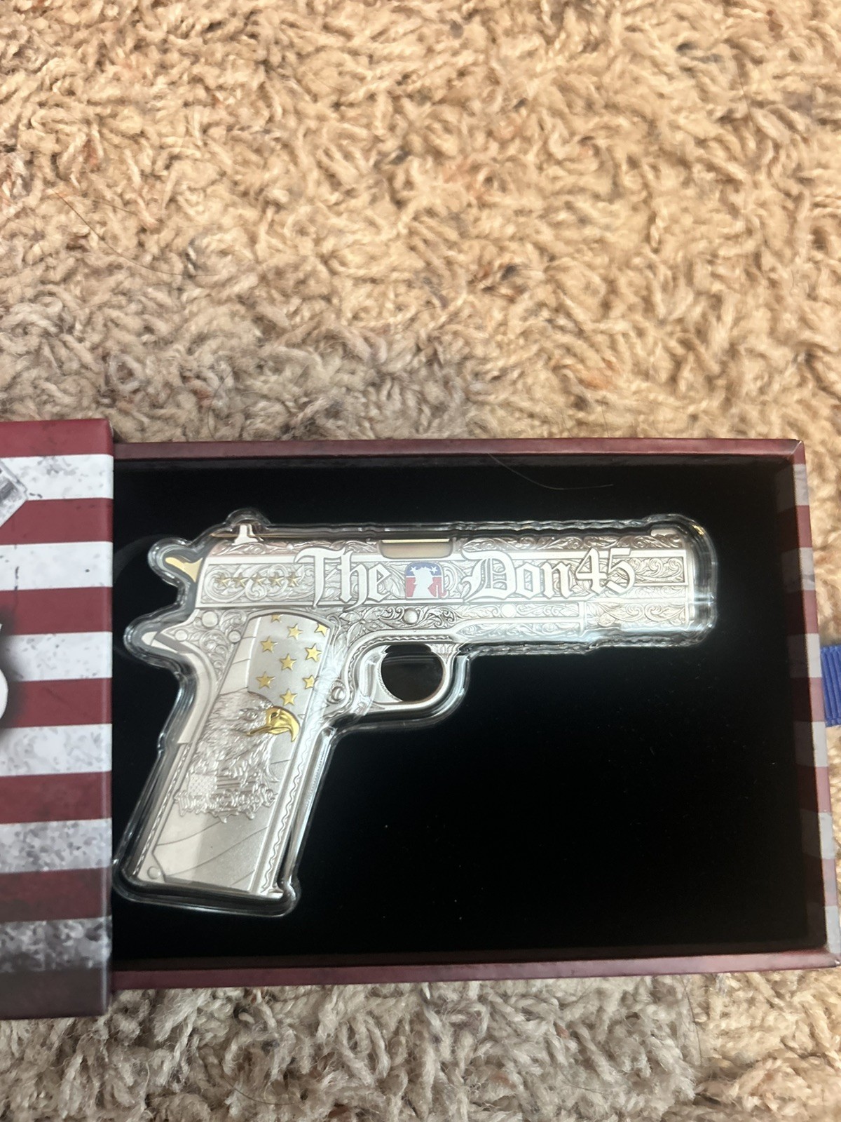 2024 Trump MAGA - 5 oz Silver Gun Shaped .45 Caliber Pistol .999 Fine ...