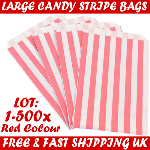 50x Paper Striped Candy Bags Assorted Christmas Sweet Bag for Buffet ...
