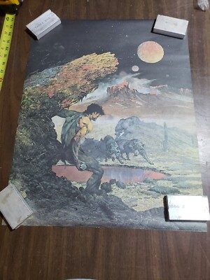 1979 FRANK FRAZETTA WOLF MOON VINTAGE LITHOGRAPH POSTER Roughly 17.5x23 ...