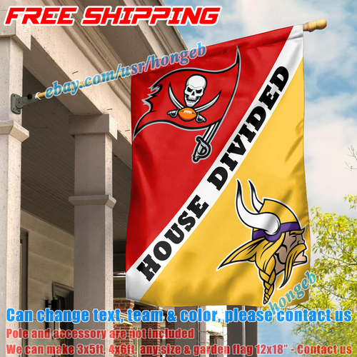 Tampa Bay Buccaneers vs Minnesota Vikings House Divided Flag 28X40 ...