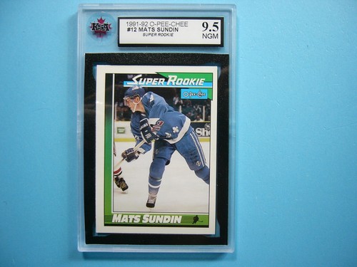 1991/92 O-PEE-CHEE HOCKEY CARD #12 MATS SUNDIN SUPER ROOKIE RC KSA 9.5 ...