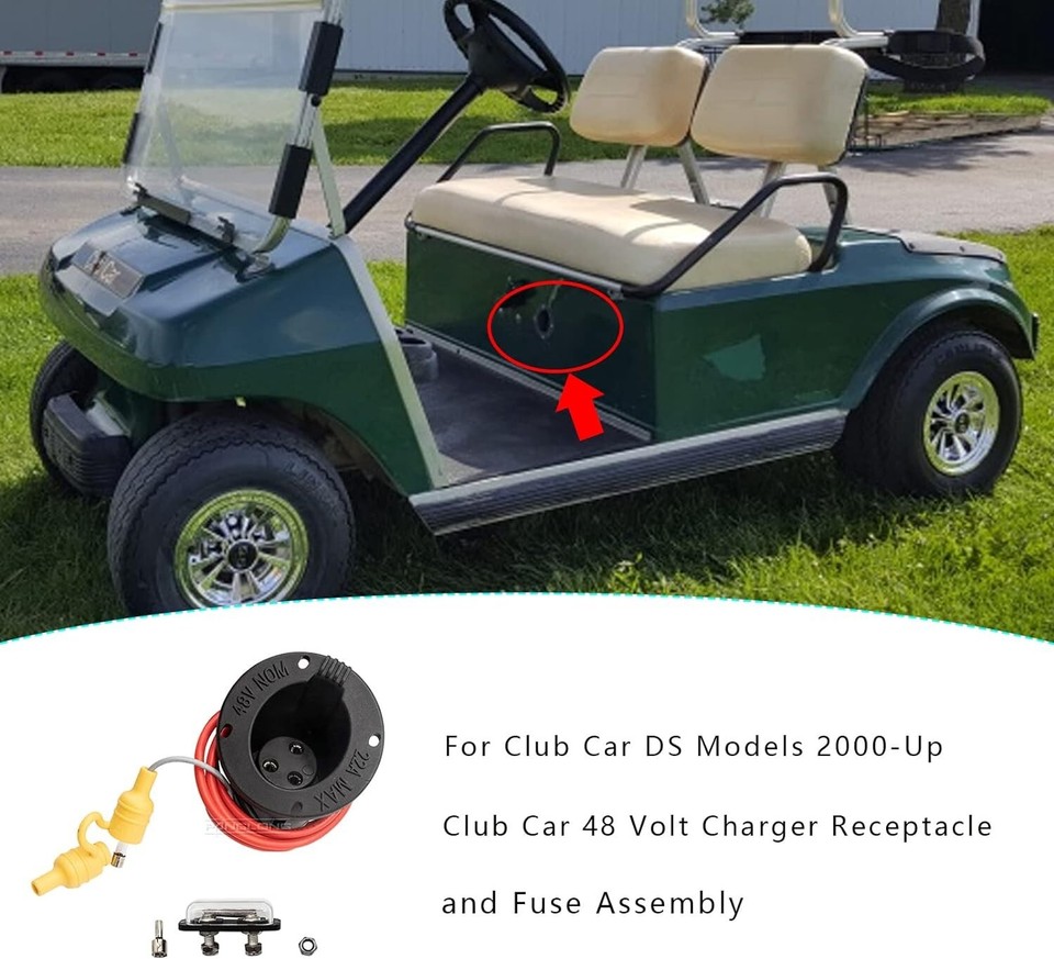 Club Car DS Charger Port Replacement Kit - OEM 48V Golf Cart Charging ...