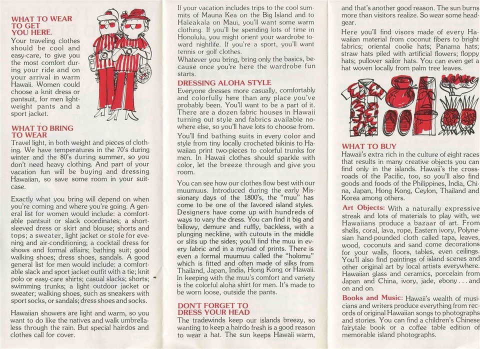 What to Wear and Buy in Hawaii Brochure 1978 Visitors Bureau | eBay