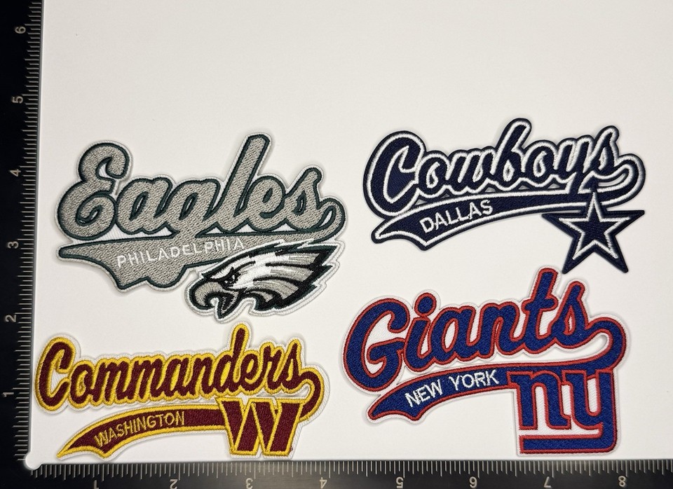 All NFL Team Logos Iron On Patches Wholesale NFL Script Patches Lot of ...