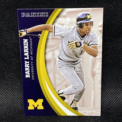 2015 Panini Collegiate BARRY LARKIN #42 MICHIGAN Wolverines Cincinnati ...