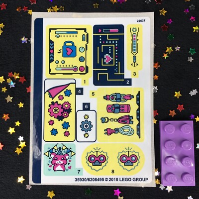 NEW LEGO Sticker Sheet Friends Olivia's Deluxe Bedroom 41329 Bed Arcade ...