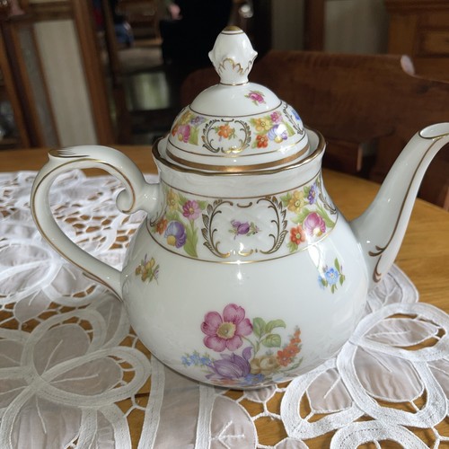 Schumann Bavaria Empress Dresden Flowers Fine China Teapot Germany ...