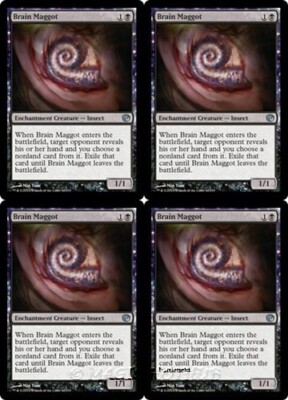 MTG - 4x BRAIN MAGGOT - Journey into Nyx (U) | eBay Australia
