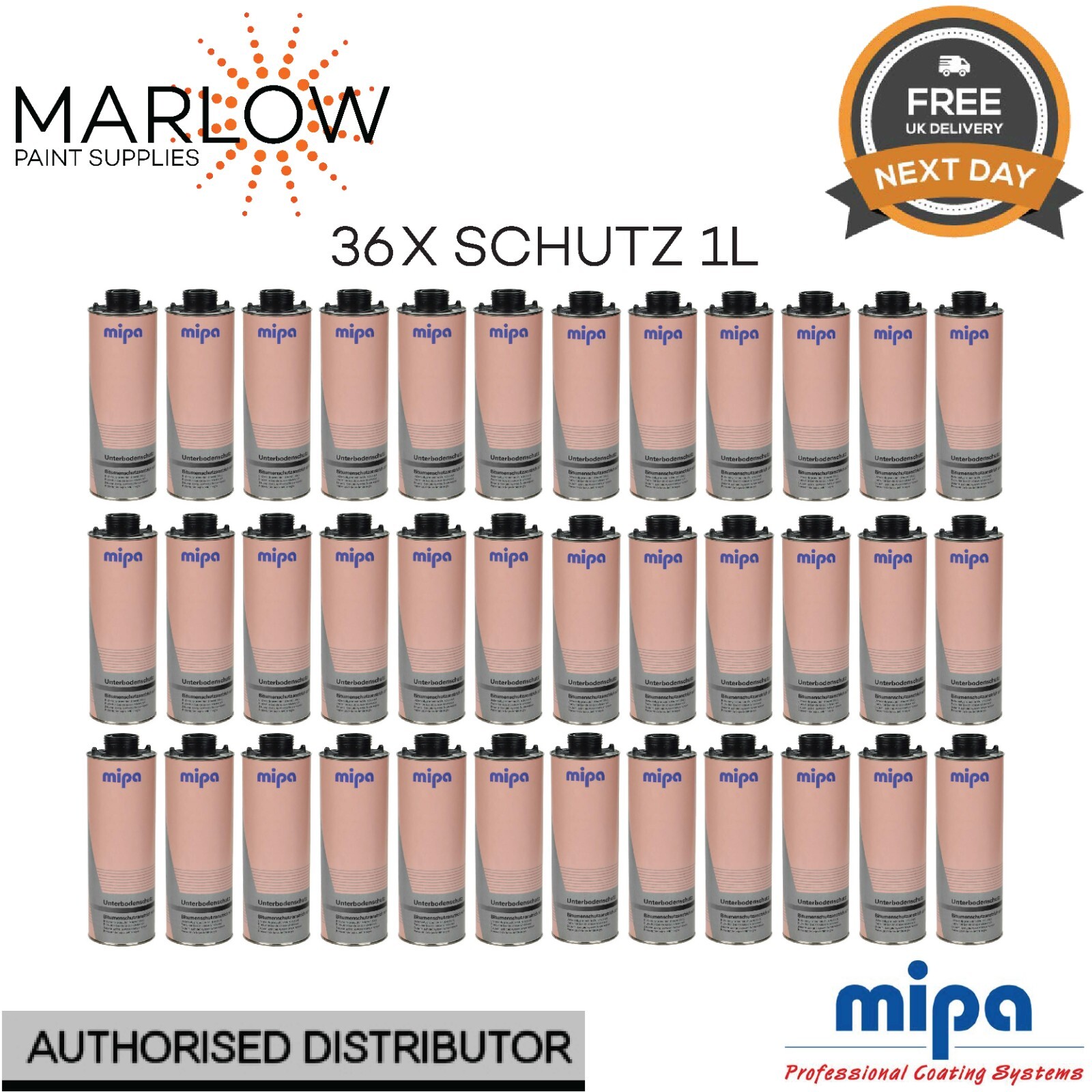 36 X MIPA SCHUTZ UNDER SEAL UNDERBODY RUST PROTECTION PROTECTOR BLACK ...