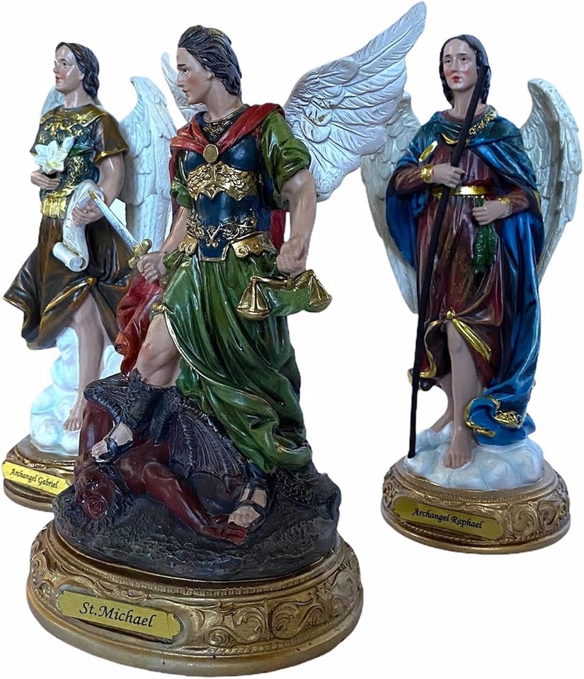 8 Inch 3 Pc Set Archangels St Michael St Raphael St Gabriel Statues ...