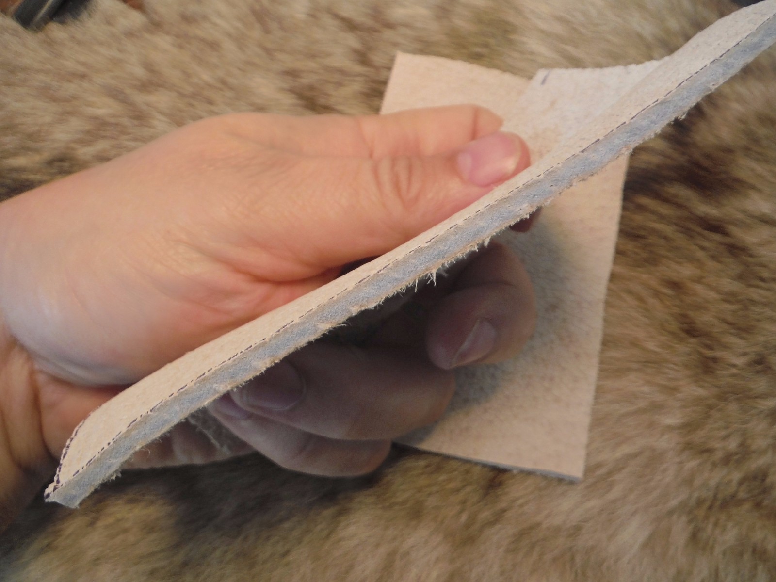 SOFT LEATHER HAND PAD Flint Knapping Primitive Knife Ishi Stick Preform ...