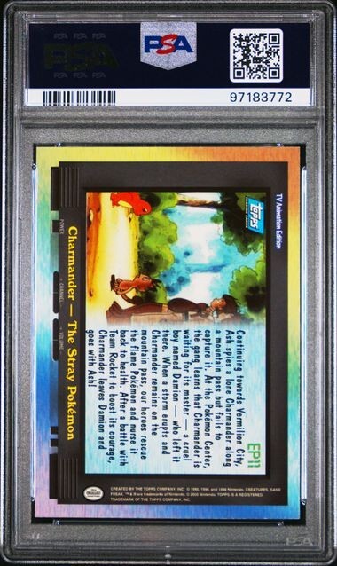 1st Print CHARMANDER THE STRAY POKEMON HOLO Topps BLUE LOGO POKEMON ...