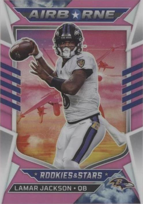2022 Panini Rookies & Stars - Airborne Lamar Jackson #AI-4 Pink Prizm ...