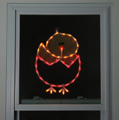 17" x 12" Easter Chick with Egg Lighted Window Silhouette Decoration | eBay