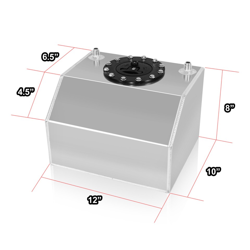 4 Gallon/20L Lightweight Aluminum Racing/Drift Fuel Cell Tank w/Cap ...