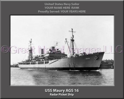 USS Maury AGS 16 Personalized Canvas Ship Photo Print Navy Veteran Gift ...