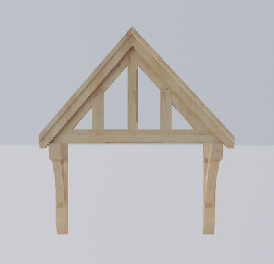 Oak porch canopy, Traditional trusses, gallows brackets, made to ...