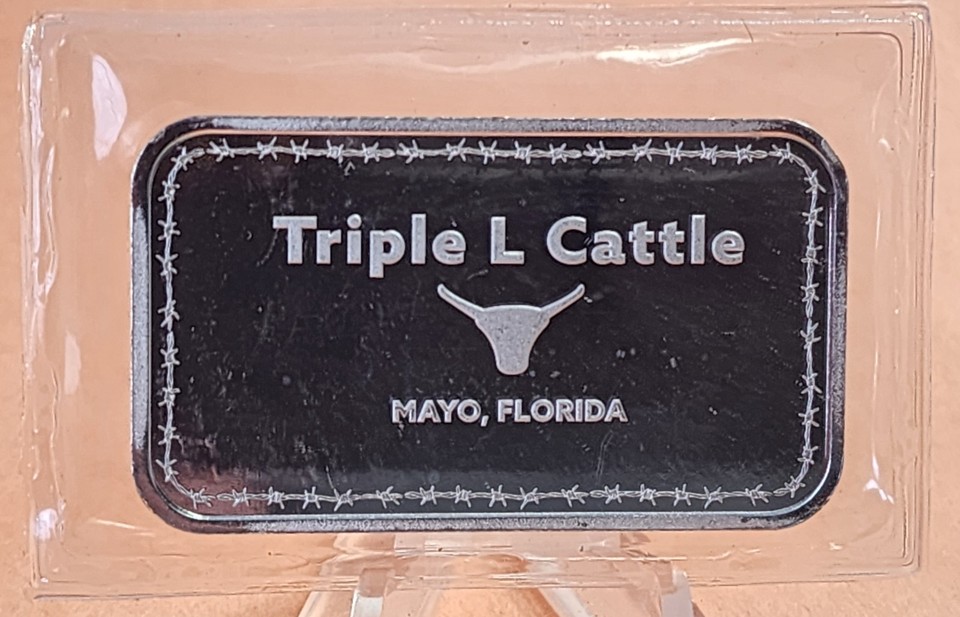 2025 Triple L Cattle Holstein / Brahma Cattle .999 Fine Silver Bar ~ DT ...