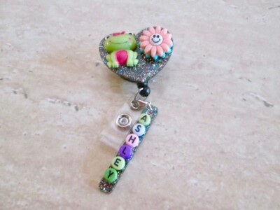 ID BADGE RETRACT REEL ,FROG,FLOWER,NURSE,PEDIATRIC,NICU,MEDICAL ...