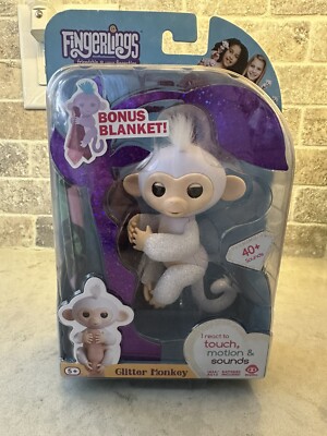 Fingerlings Baby Monkey Glitter Girl Sugar with Bonus Blanket (brand ...