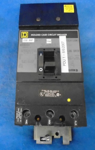 SQUARE D CIRCUIT BREAKER KA36150 I-LINE 150A 600V 3P 1YR WARRANTY | eBay