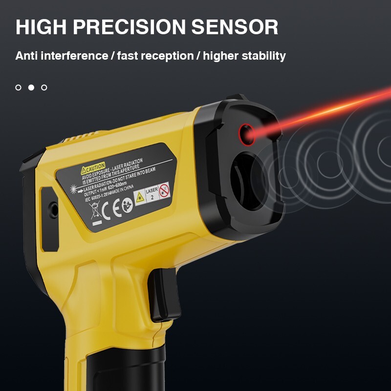 800C Digital Infrared Thermometer -50-800℃ Temperature Meter Emissivity ...