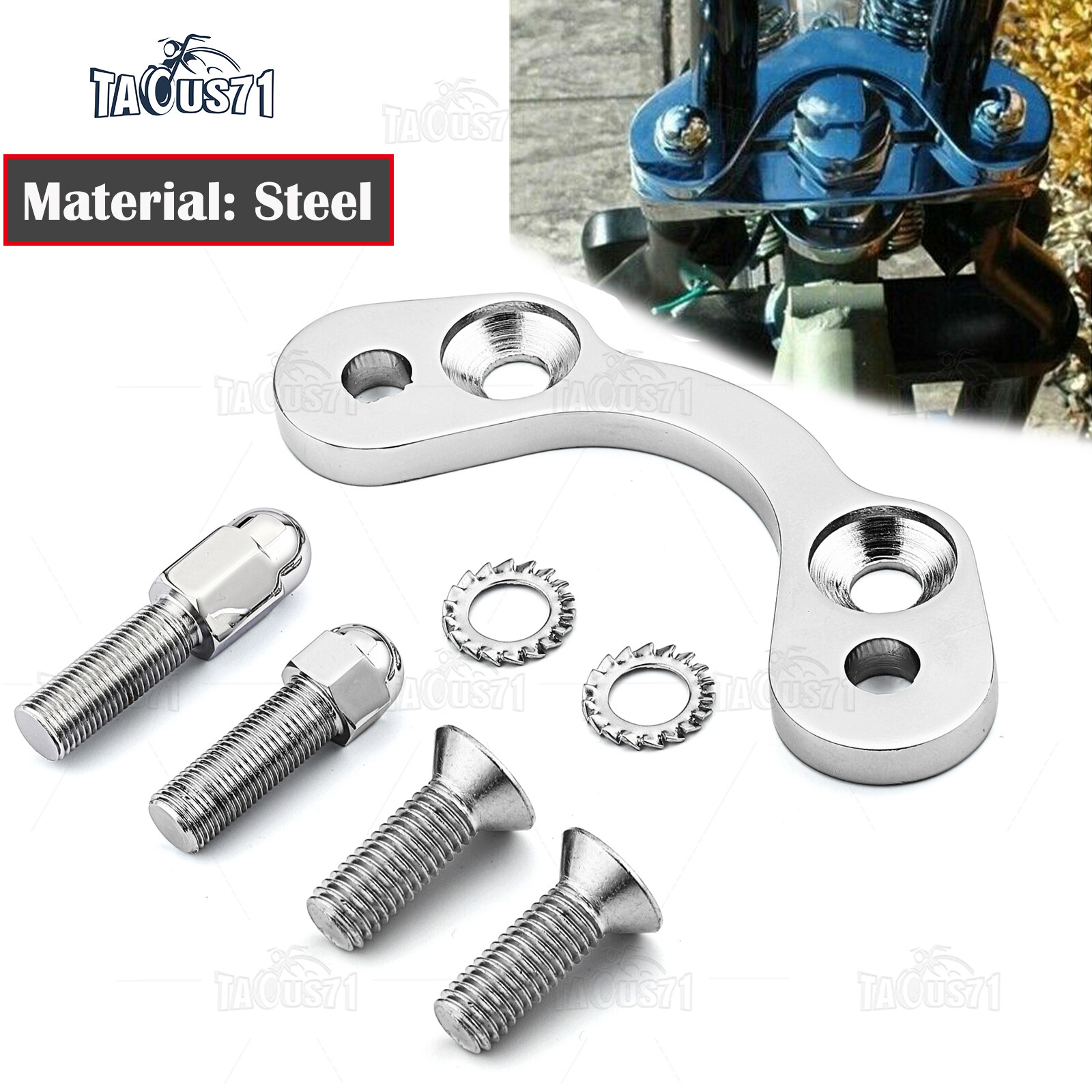 Springer Handlebar Tree Adapter Top Clamp 3.5" Wide Riser Fit For ...