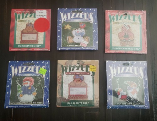 Lot of 6 WIZZERS The Sugarplum Express Janlynn Counted Cross Stitch ...
