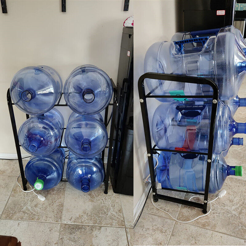 3-Tier Water Cooler Jug Rack for 6 Bottles Heavy Duty Water Bottle ...