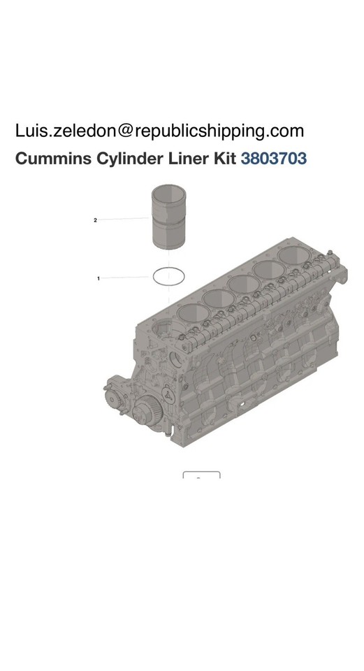Original/CUMMINS 3803703 KIT - CYLINDER LINER NEW (3047188 & 3080760 ...