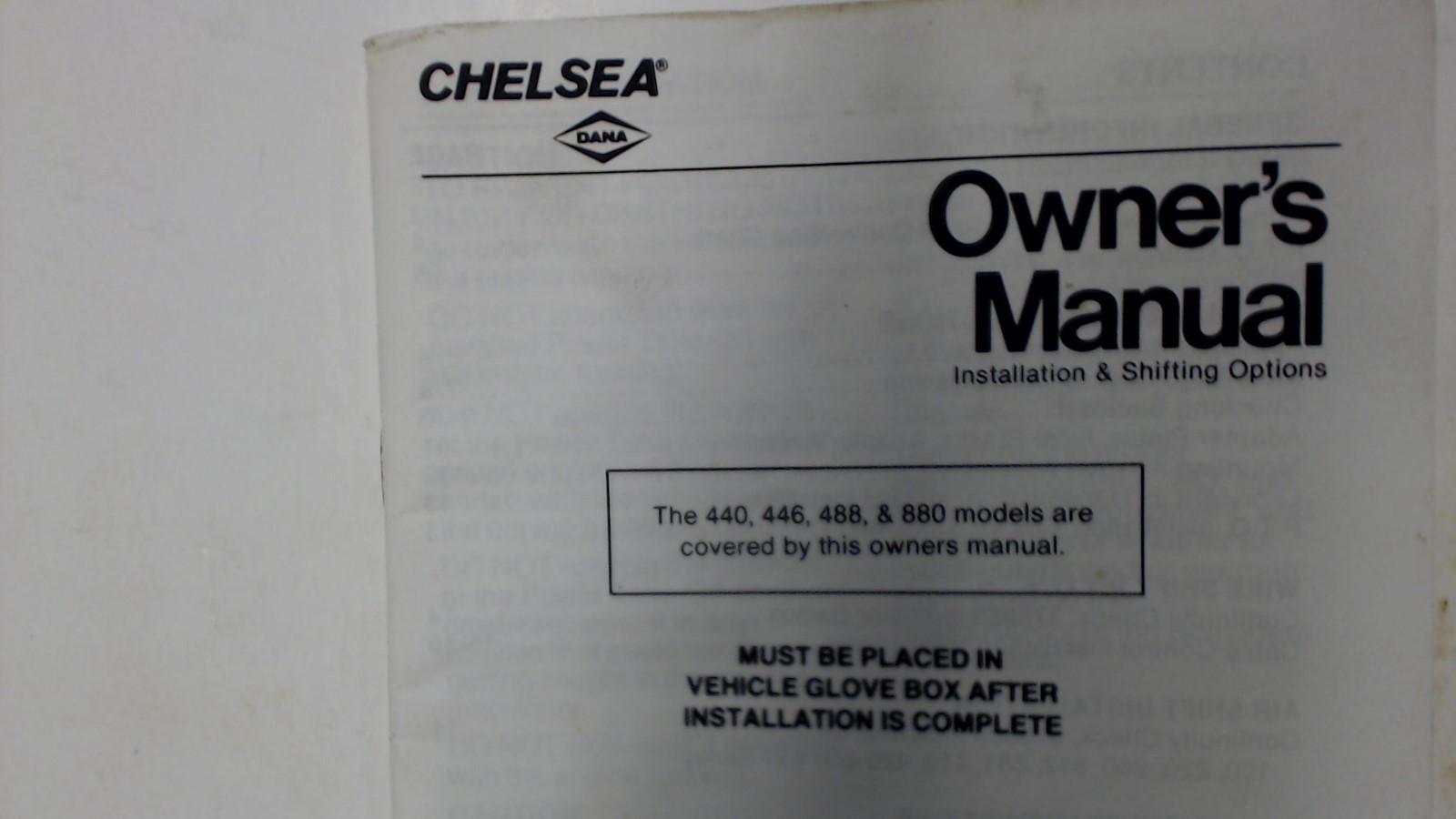 Chelsea 328946X & 440/446/488 PTO Owners Manual (Both sold together) | eBay