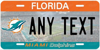 MIAMI DOLPHINS FOOTBALL PERSONALIZED CUSTOM LICENSE PLATE METAL TAG FOR ...